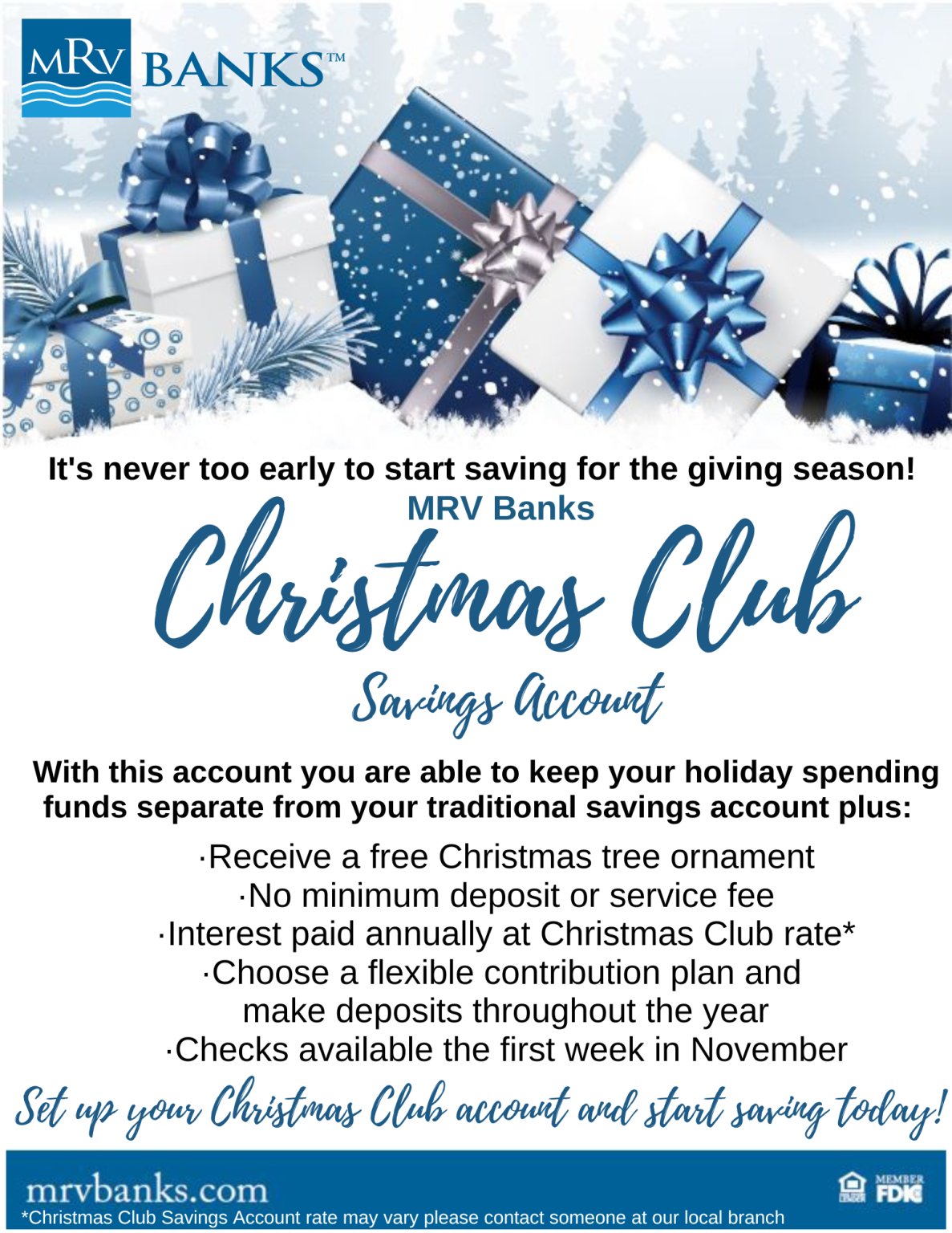 Christmas Club Savings Account | MRV Banks